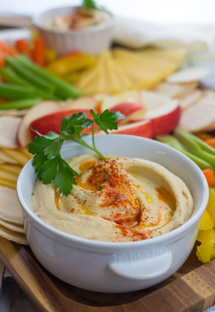 Easy Classic Hummus for Your Veggie Board | Two Plaid Aprons