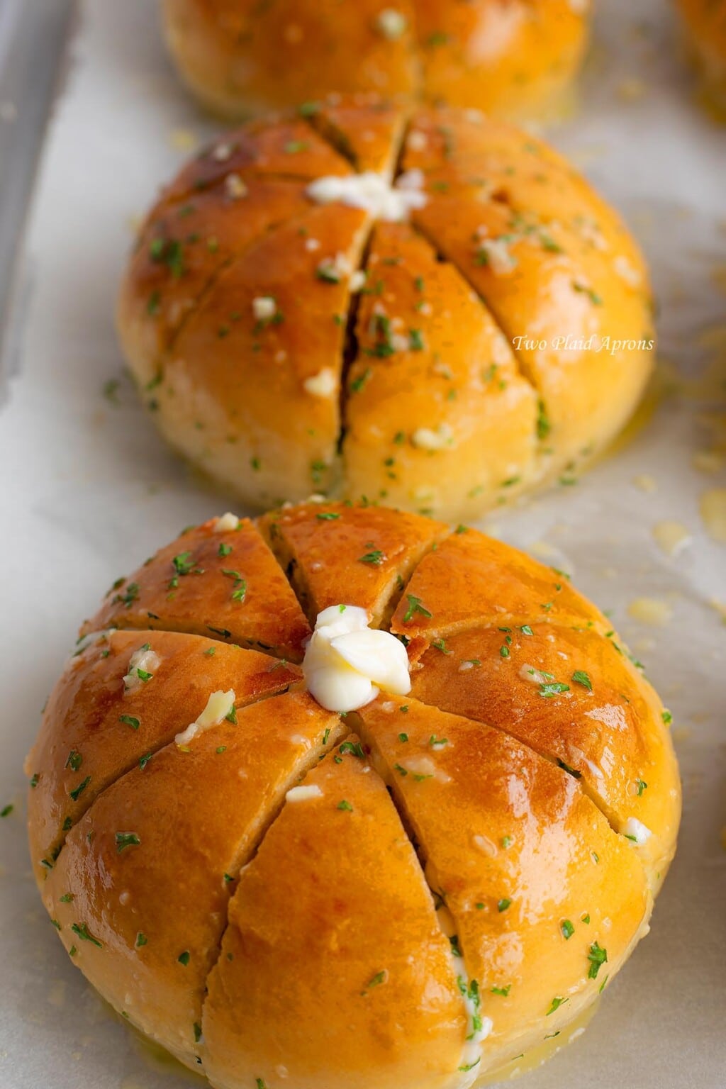 Korean Cream Cheese Garlic Bread | Two Plaid Aprons