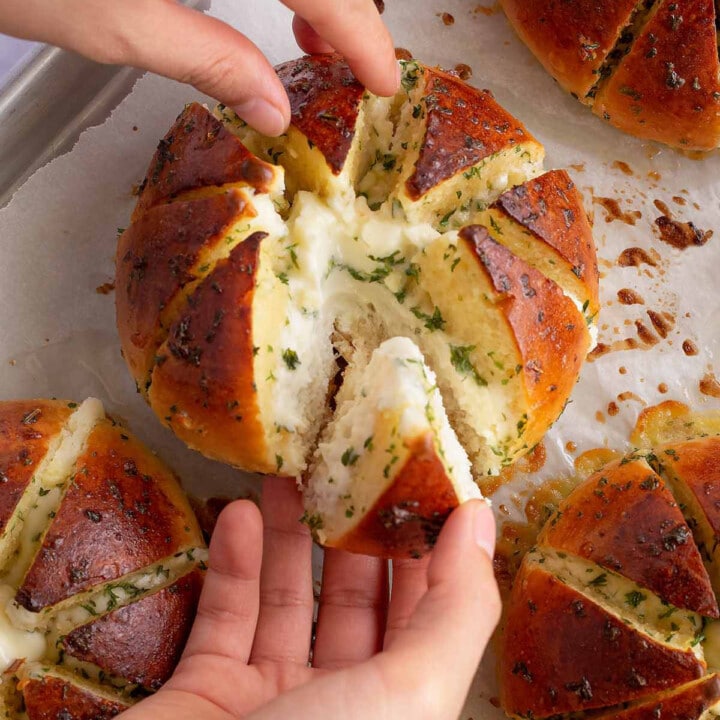 Korean Cream Cheese Garlic Bread | Two Plaid Aprons