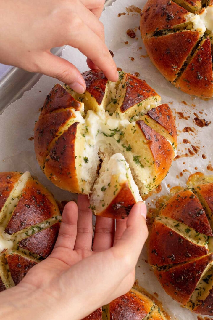 Korean Cream Cheese Garlic Bread | Two Plaid Aprons