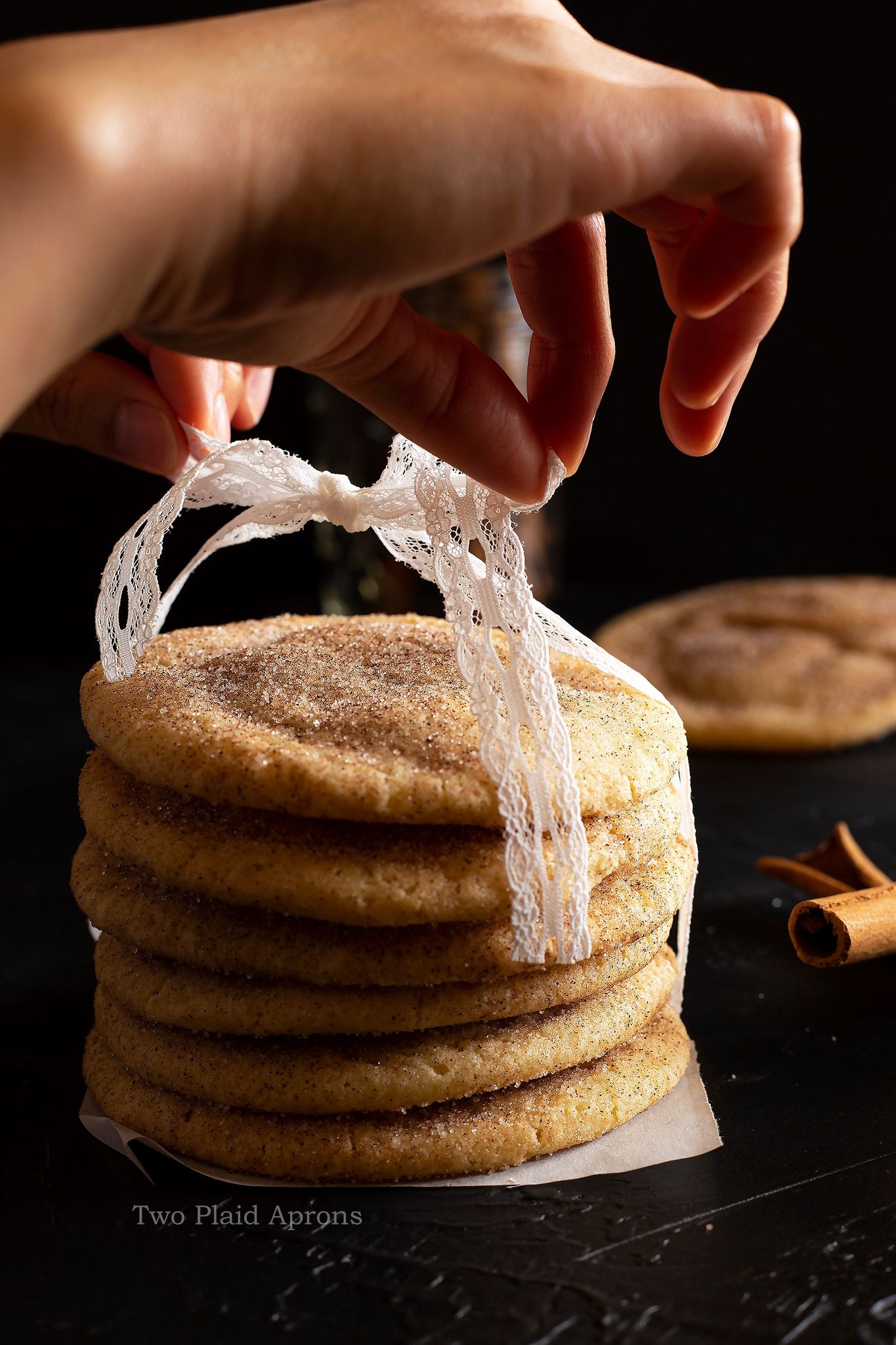 Nutella Filled Snickerdoodle Cookies | Two Plaid Aprons