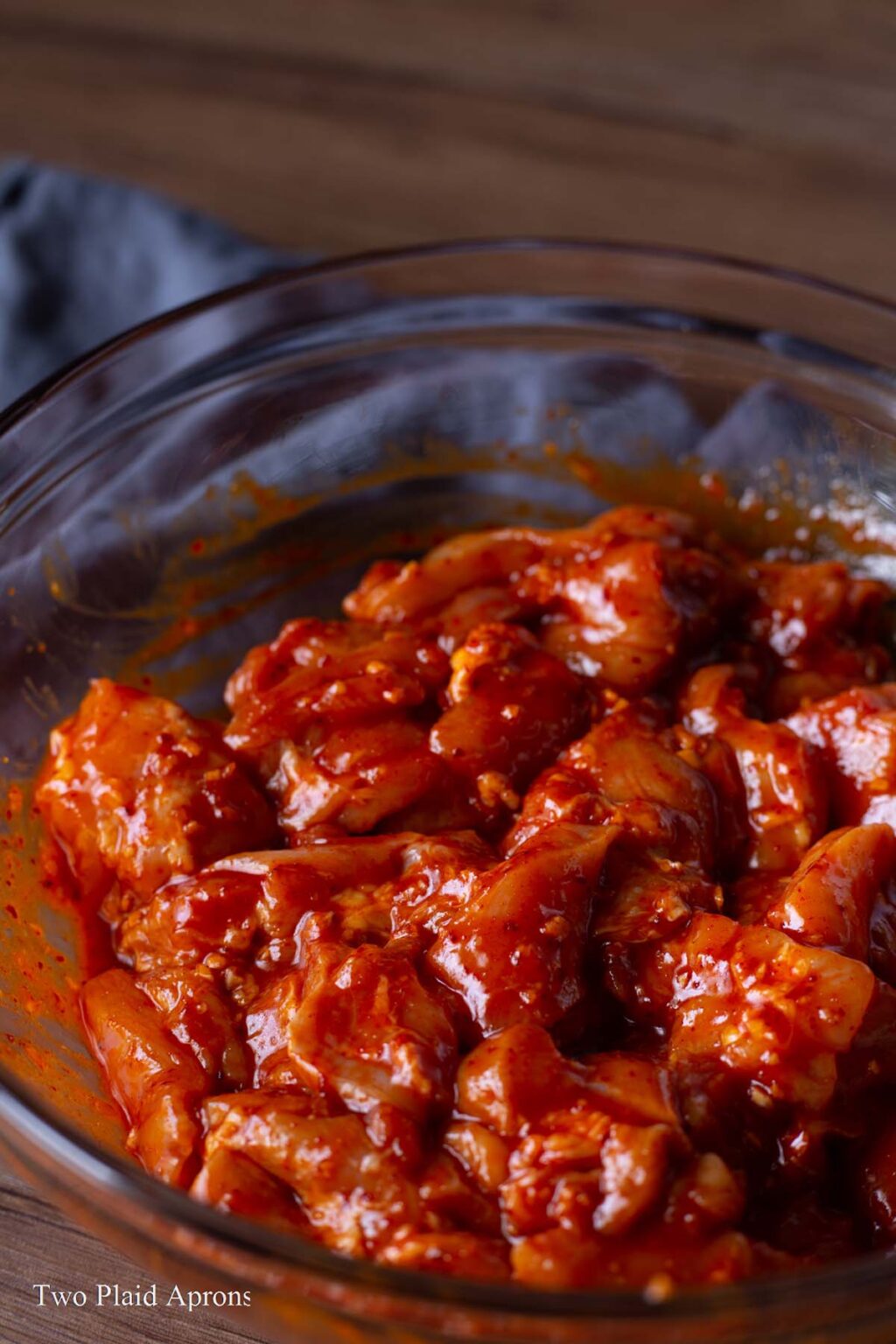 Spicy Korean BBQ Chicken Rice Bowl | Two Plaid Aprons