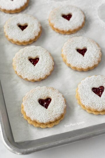 Almond Linzer Cookies | Two Plaid Aprons