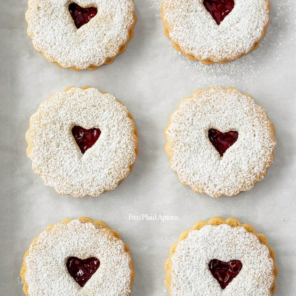 Almond Linzer Cookies | Two Plaid Aprons