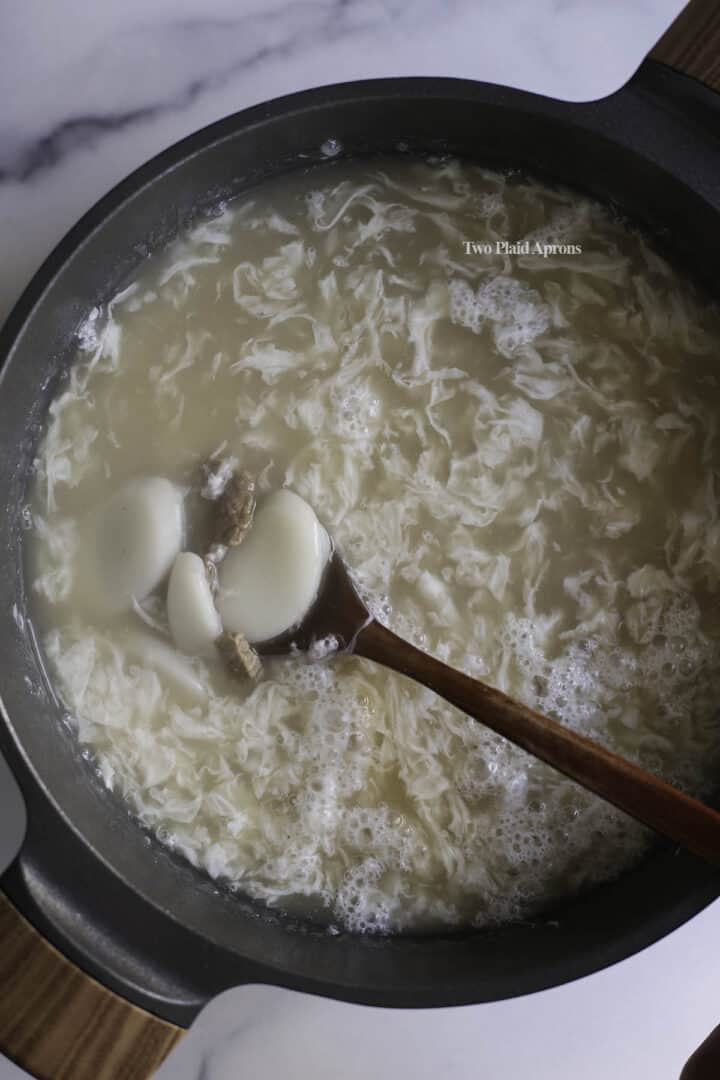 Easy Dduk Guk with Beef (Korean Rice Cake Soup) | Two Plaid Aprons