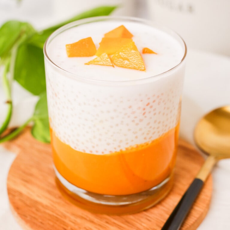 Mango Coconut Sago Recipe | Two Plaid Aprons