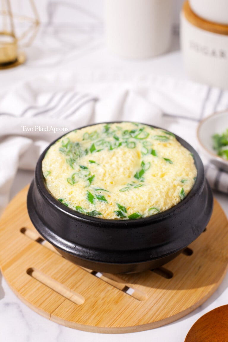 Korean Volcano Steamed Egg (Gyeran Jjim) | Two Plaid Aprons