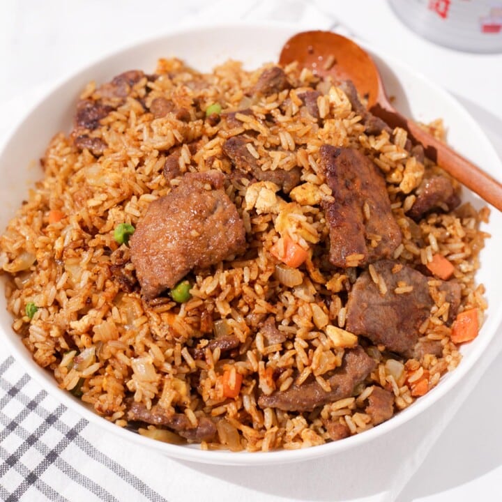 Sha Cha Beef Fried Rice | Two Plaid Aprons