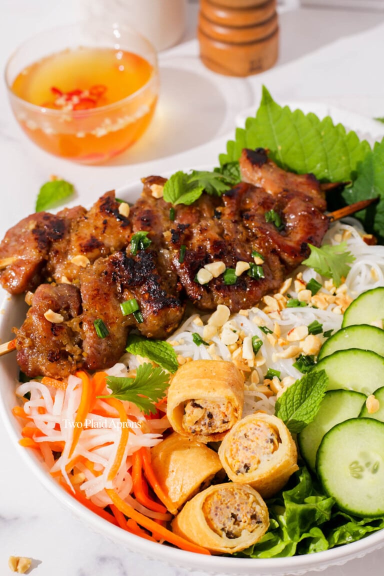 Bún Thịt Nướng (Vietnamese Grilled Pork Vermicelli) | Two Plaid Aprons