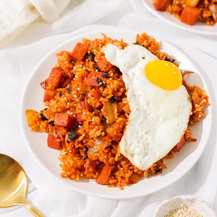Easy Kimchi Spam Fried Rice | Two Plaid Aprons