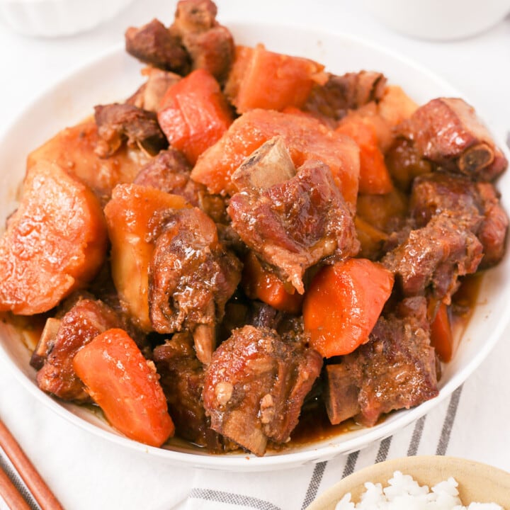 Dwaeji Galbijjim (Korean Braised Pork Ribs) | Two Plaid Aprons