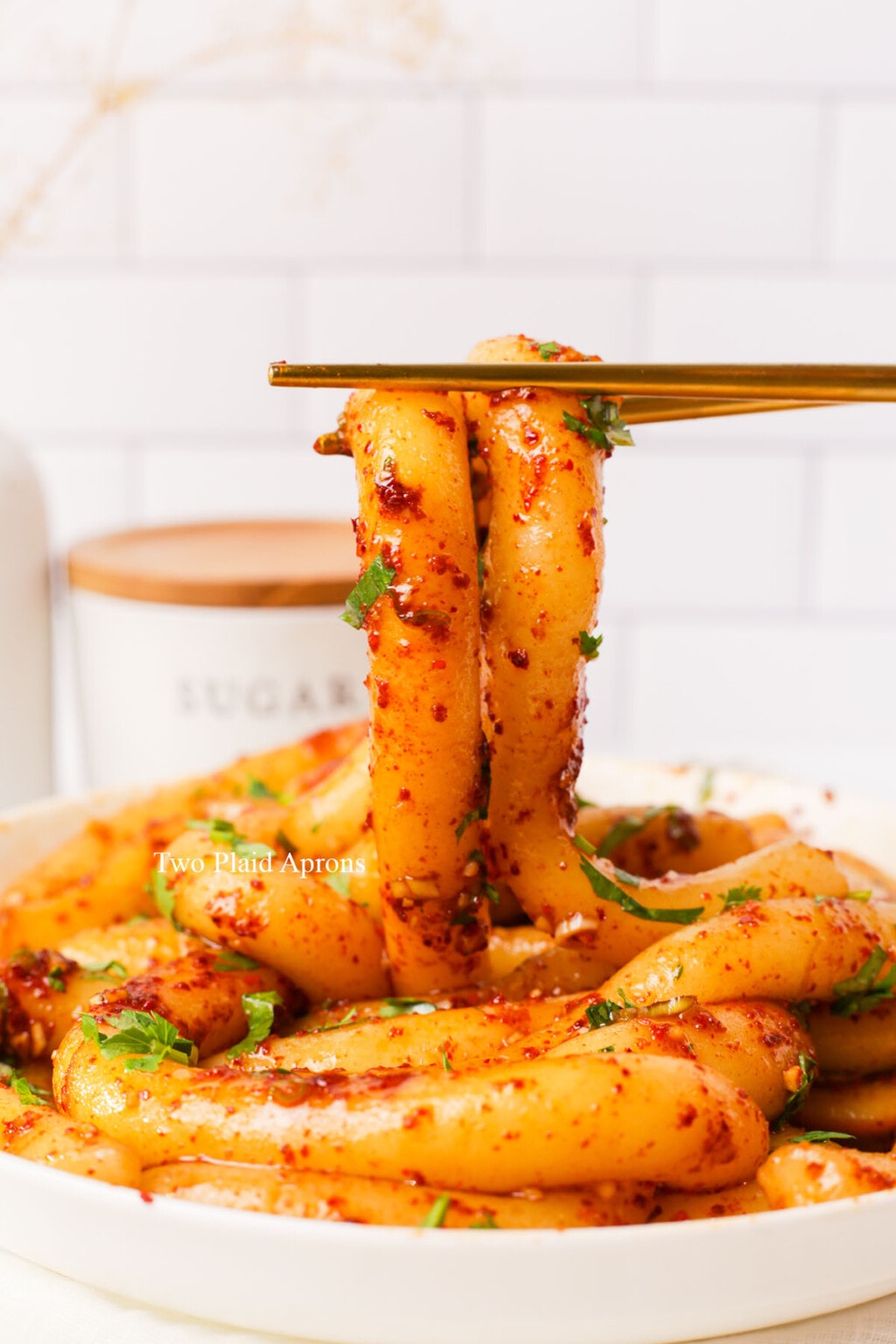 Spicy Potato Noodles | Two Plaid Aprons