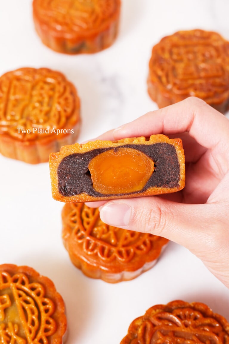 Chinese Mooncakes with Red Bean Paste | Two Plaid Aprons