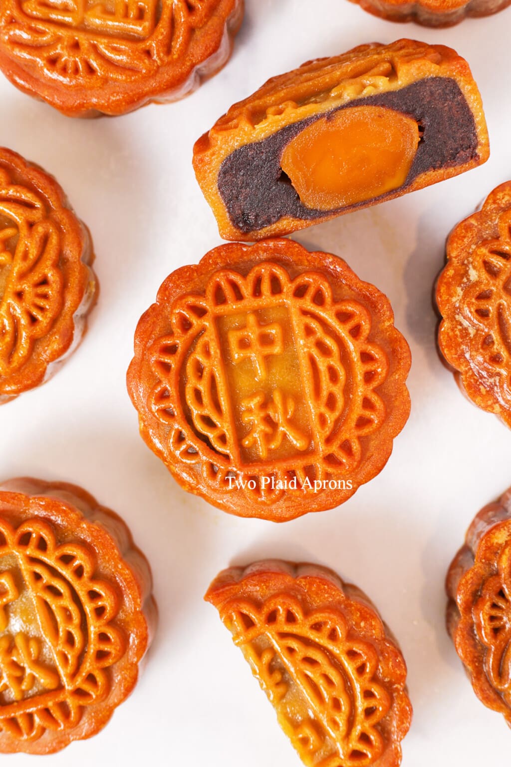 Chinese Mooncakes with Red Bean Paste | Two Plaid Aprons